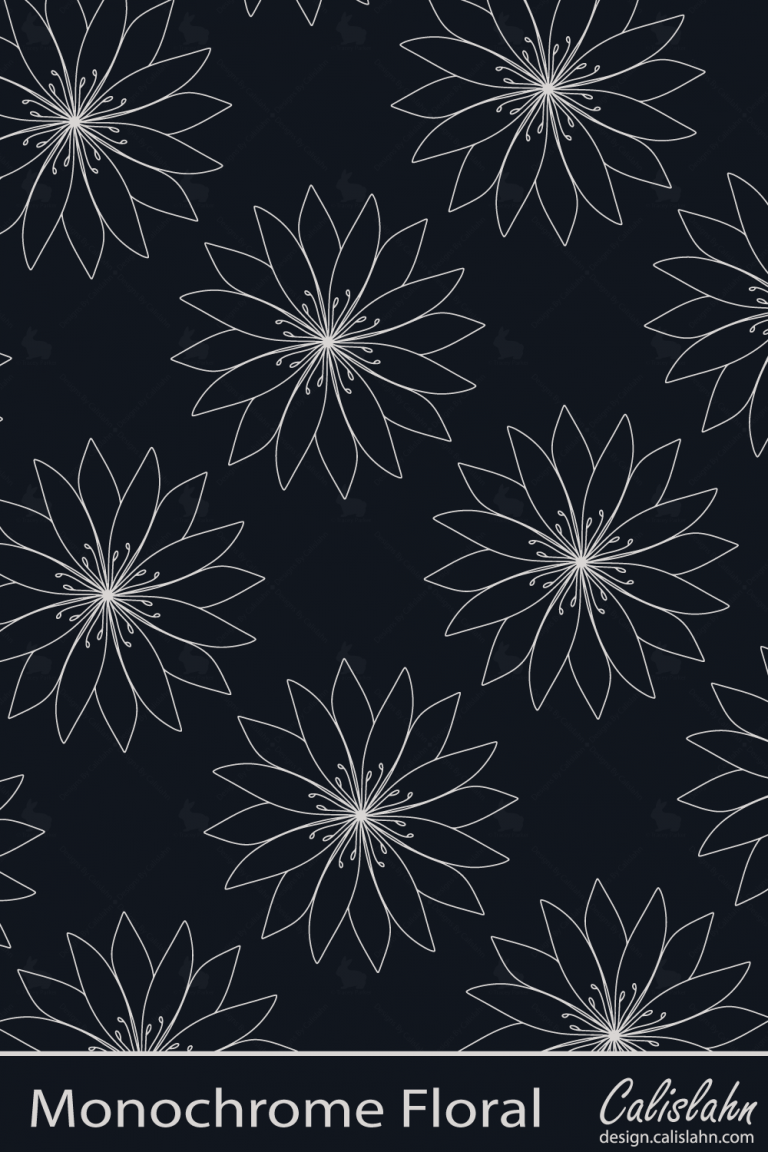 Monochrome Floral Patterns | Designs by Calislahn