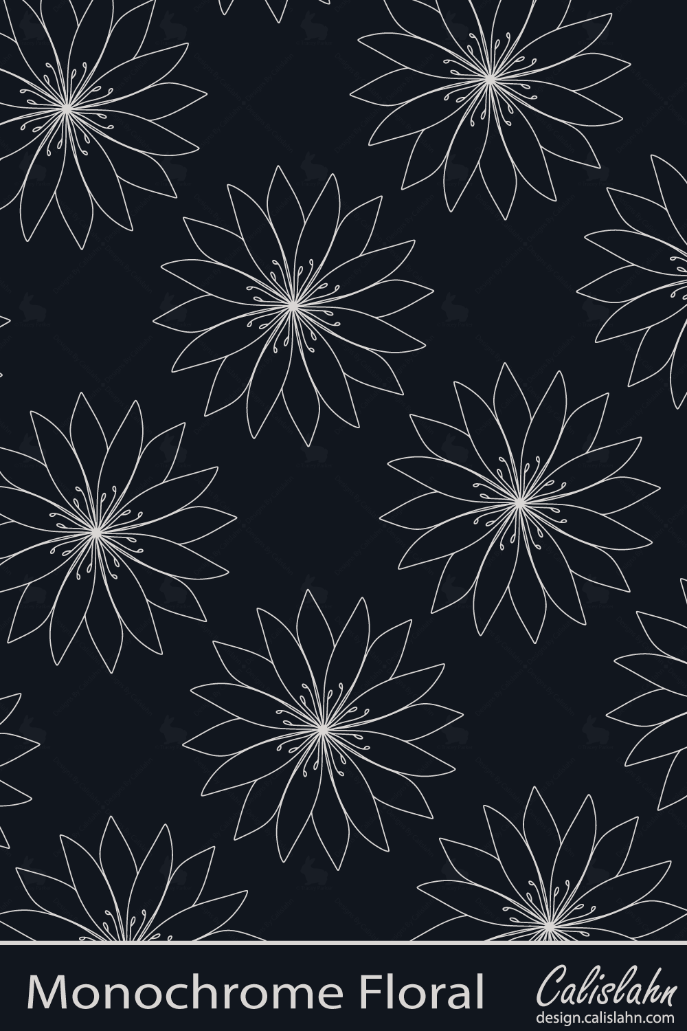 Monochrome Floral Patterns | Designs by Calislahn