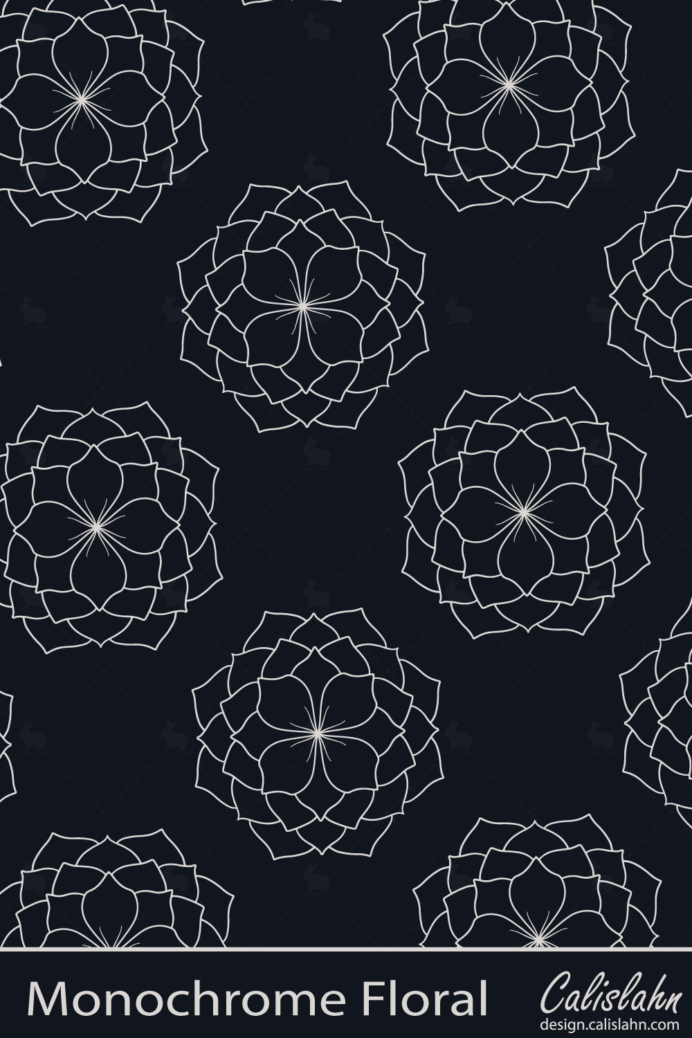 Monochrome Floral Patterns | Designs by Calislahn